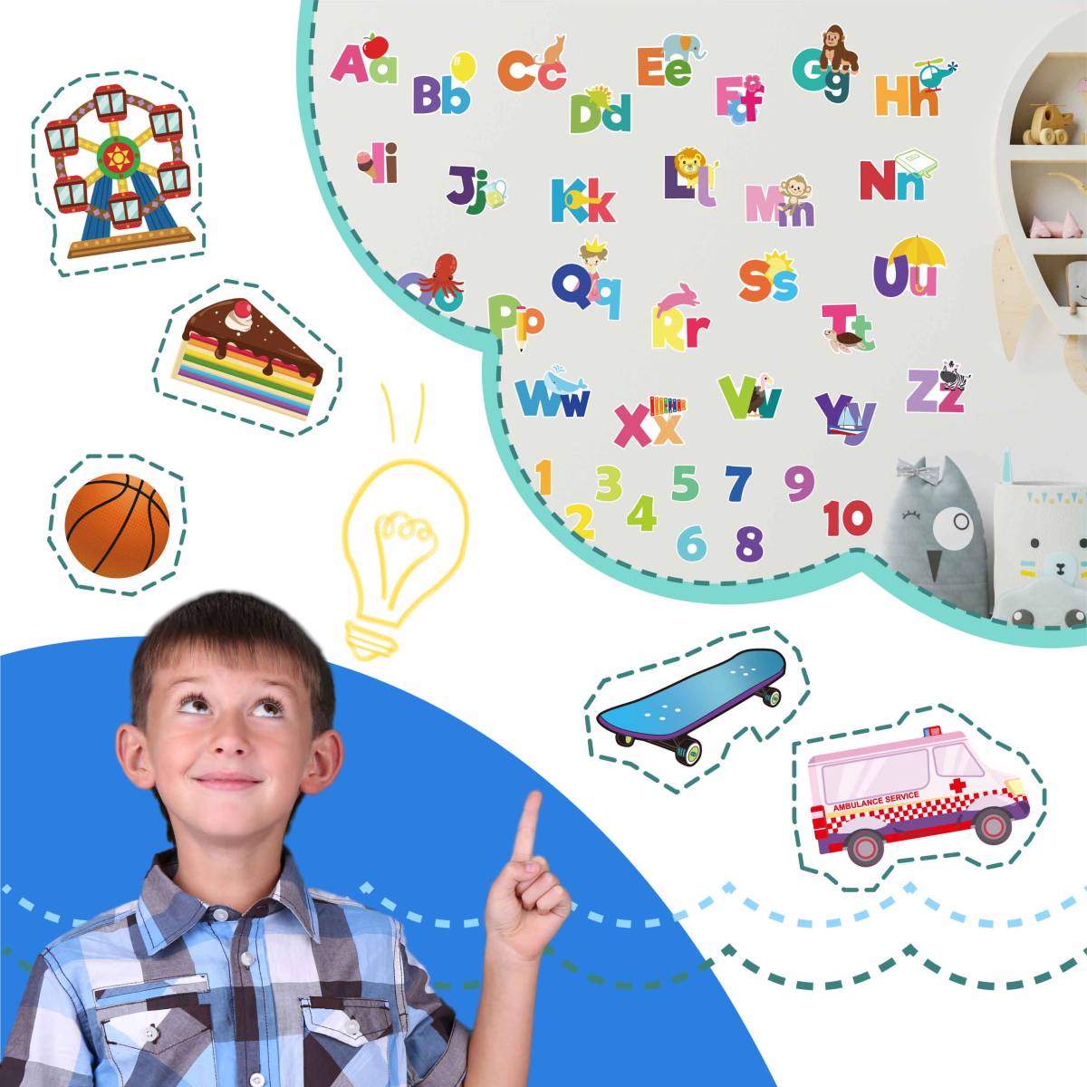 Educational Wall Decals For Kids | Fabric Wall Stickers